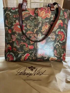 Patricia Nash | Bags | Patricia Nash Luna Leather Tote With Allover ...